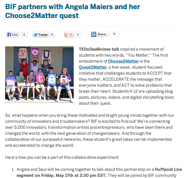 angela maiers – you matter | be you.